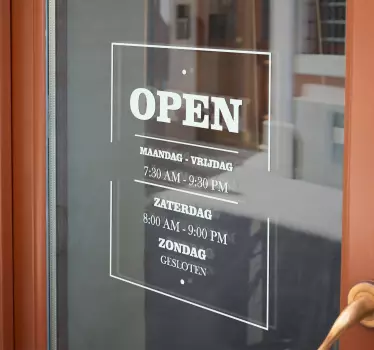 Openingstijden stickers - TenStickers